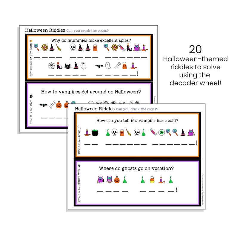 Halloween Decoder Wheel Cipher Wheel Halloween Activity - Etsy