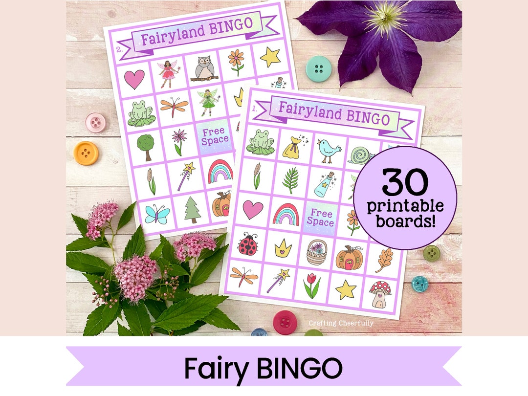 Fairyland BINGO - Fairy-themed Printable Bingo Game - Fairy Party Game ...