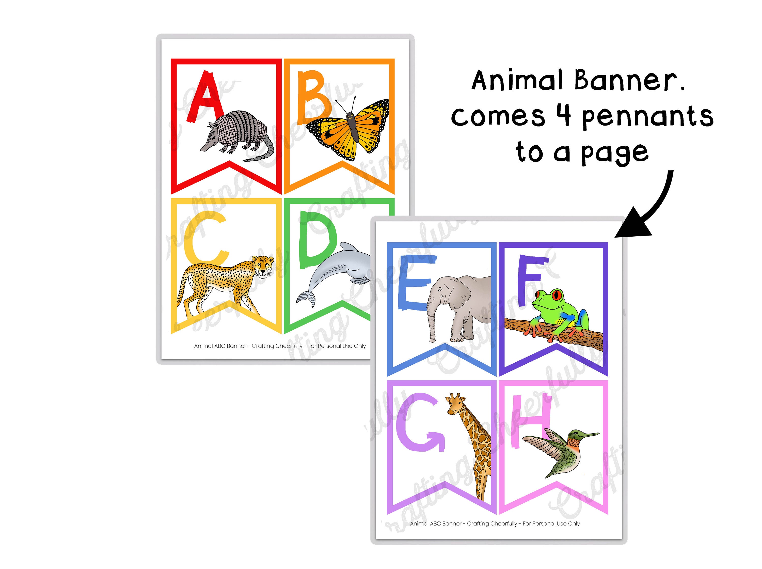 ABC Animal Banner - Printable Alphabet Banner - Instant Digital ...