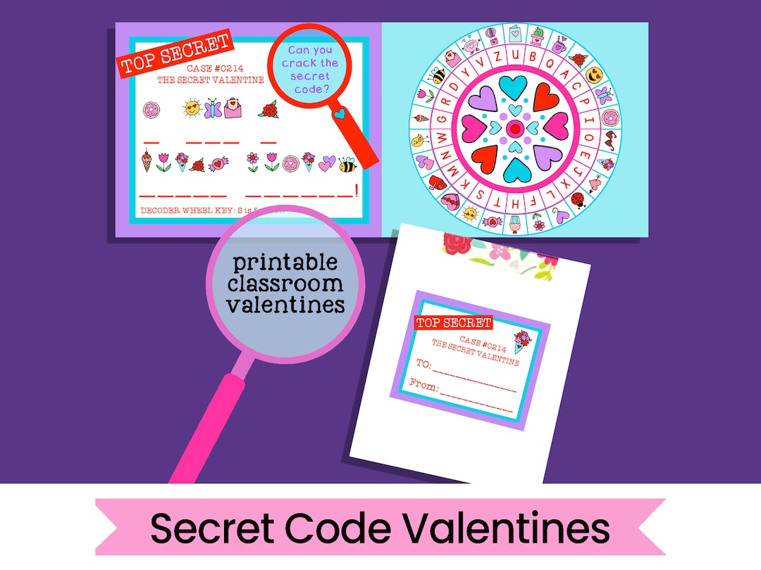Secret Code Valentines - Decoder Wheel Valentine - Printable Valentines ...