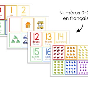 Dual Language French and English Early Learning Flash Cards - Number ...