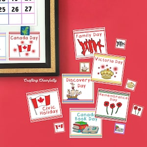 Canadian Holiday Calendar Cards - Digital PDF Packet - Pocket Chart ...