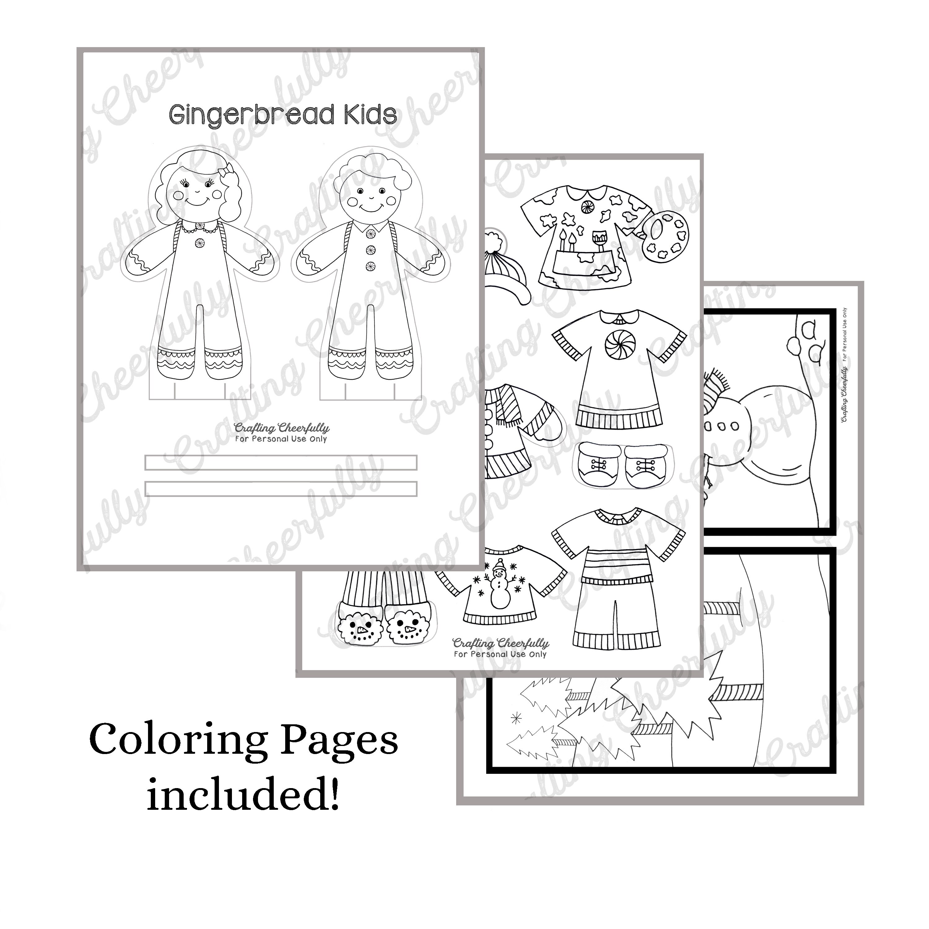 Gingerbread Paper Dolls Dress Up and Scenery for Pretend | Etsy