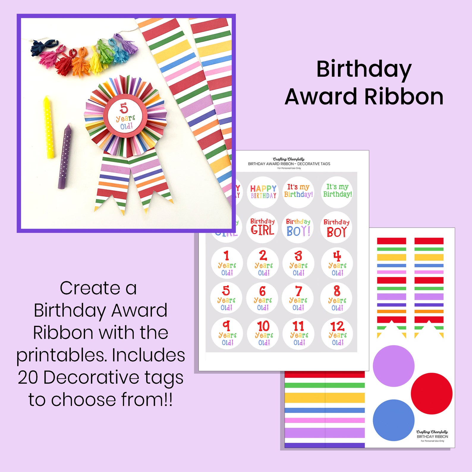 Printable Birthday Award Ribbon - Instant Digital Download - Etsy