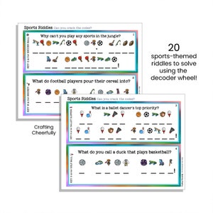 Sports Themed Decoder Wheel - Cipher Wheel - Printable Activity - Etsy