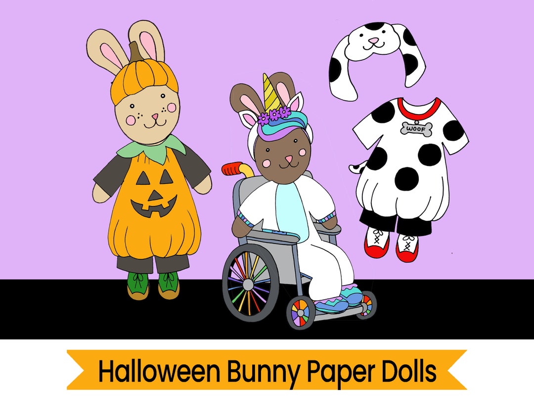 Halloween Costume Paper Dolls - Printable Paper Dolls - Instant Digital ...