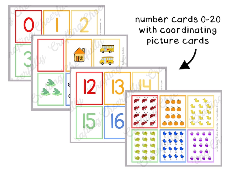 Early Learning Cards Flashcards - Number, Shape, Color and Alphabet ...