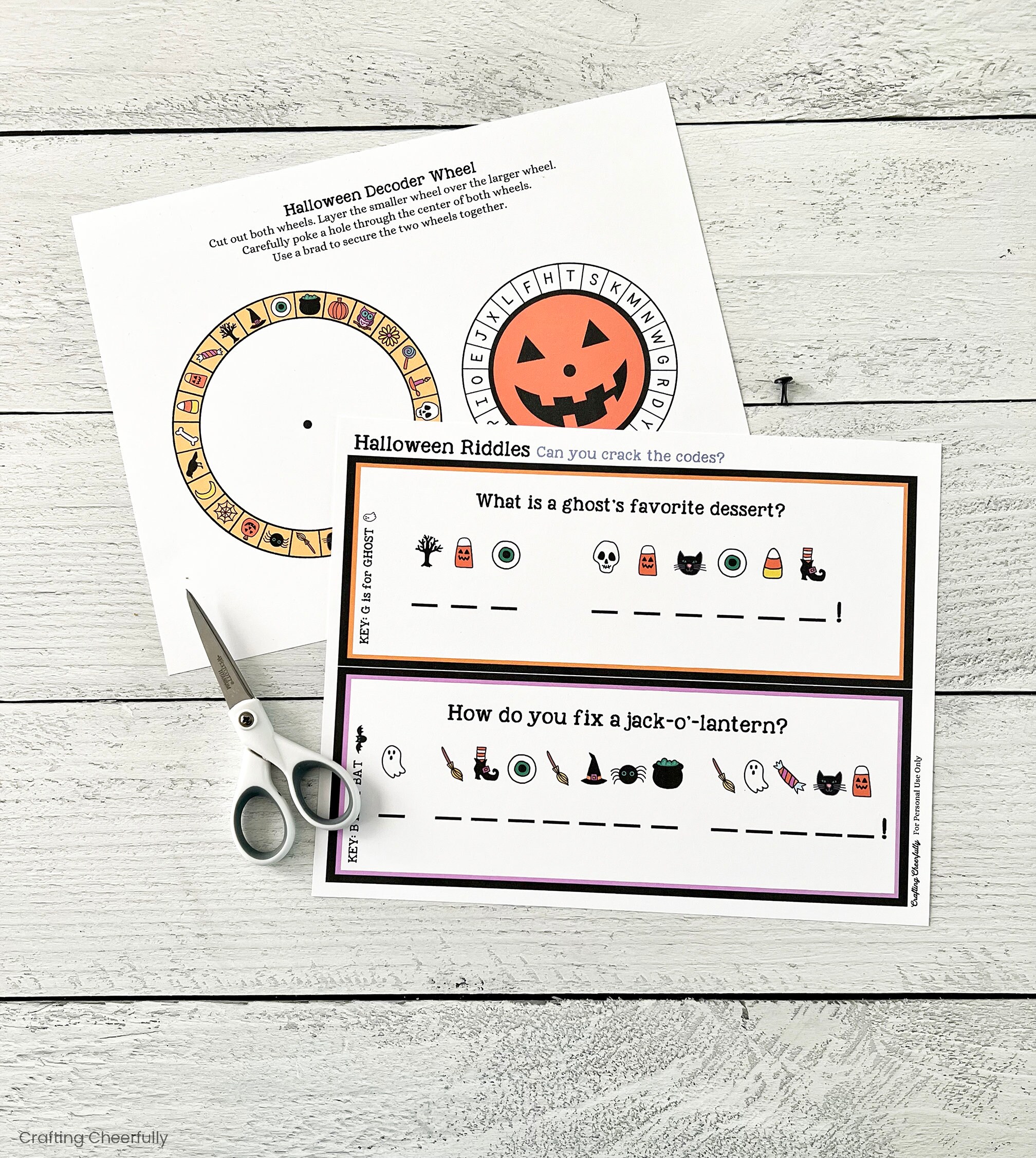 Halloween Decoder Wheel - Cipher Wheel - Halloween Activity Printable ...