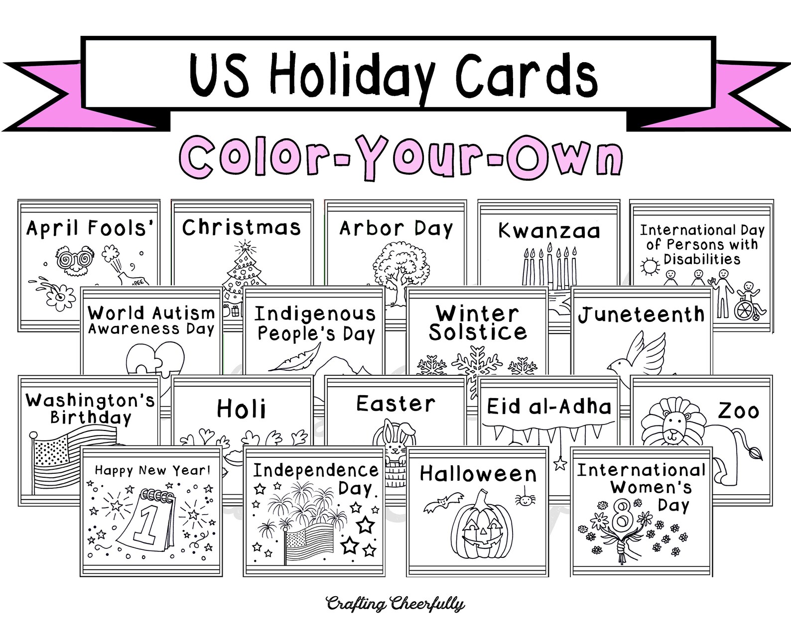 Holiday Calendar Cards USA Holidays Observances & More | Etsy