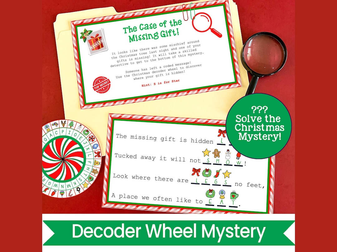 Christmas Mystery Activity, Secret Decoder Wheel, Printable - Etsy