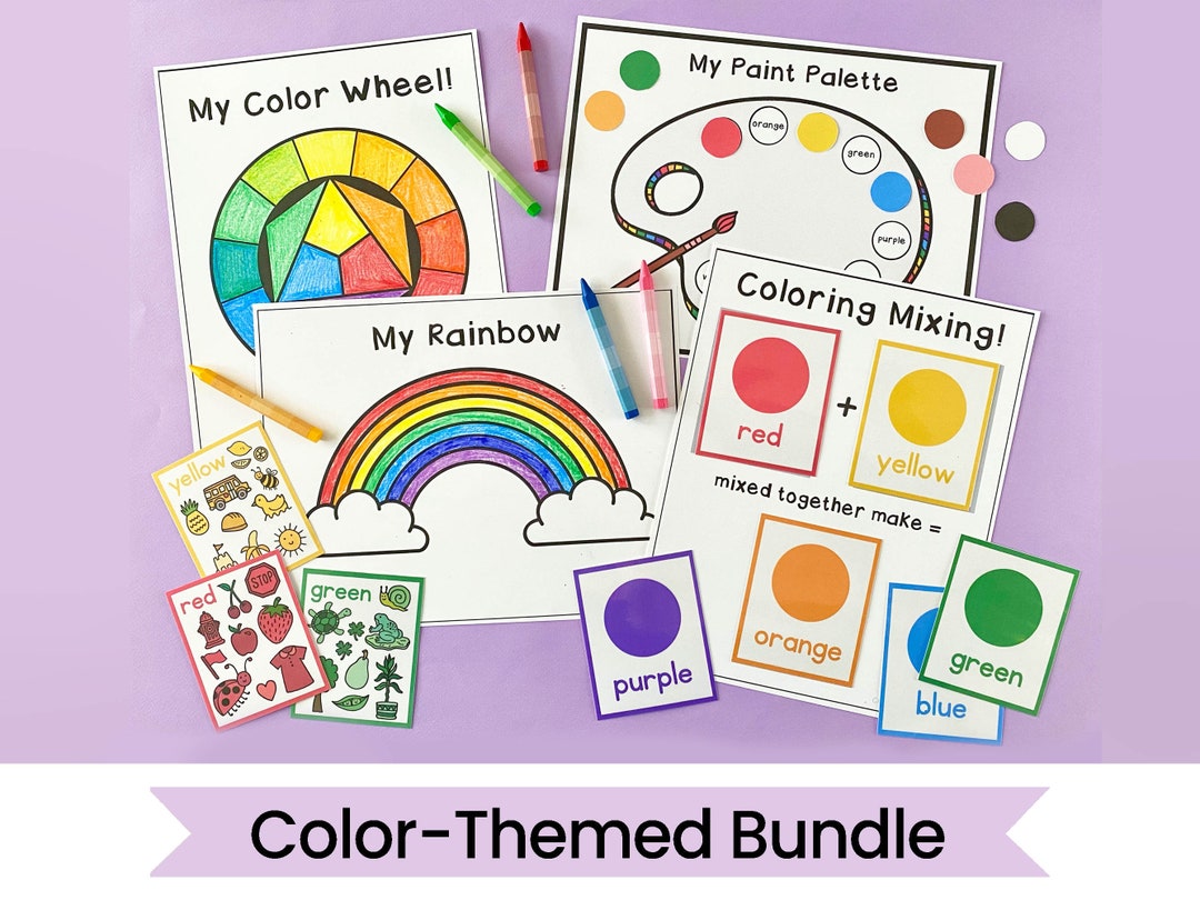 Color Card Bundle - Color Flashcards and Worksheets - Printable - Etsy