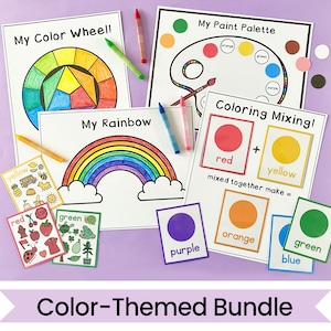 Color Card Bundle - Color Flashcards and Worksheets - Printable - Etsy
