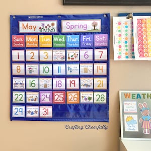 Pocket Calendar Kit for Kids - Editable, Pocket Chart Cards, Classroom ...