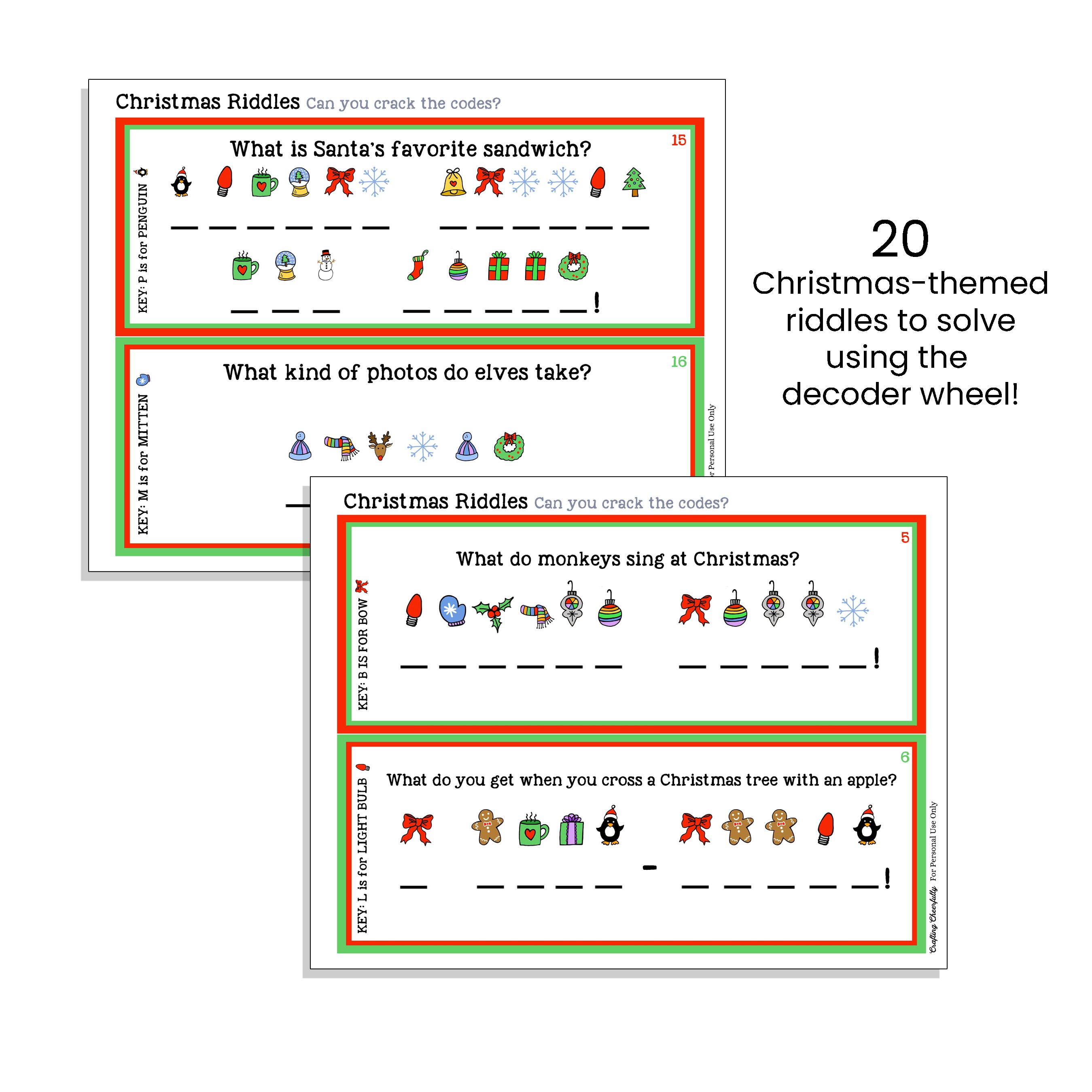 Christmas Decoder Wheel - Cipher Wheel - Christmas Activity Printable ...