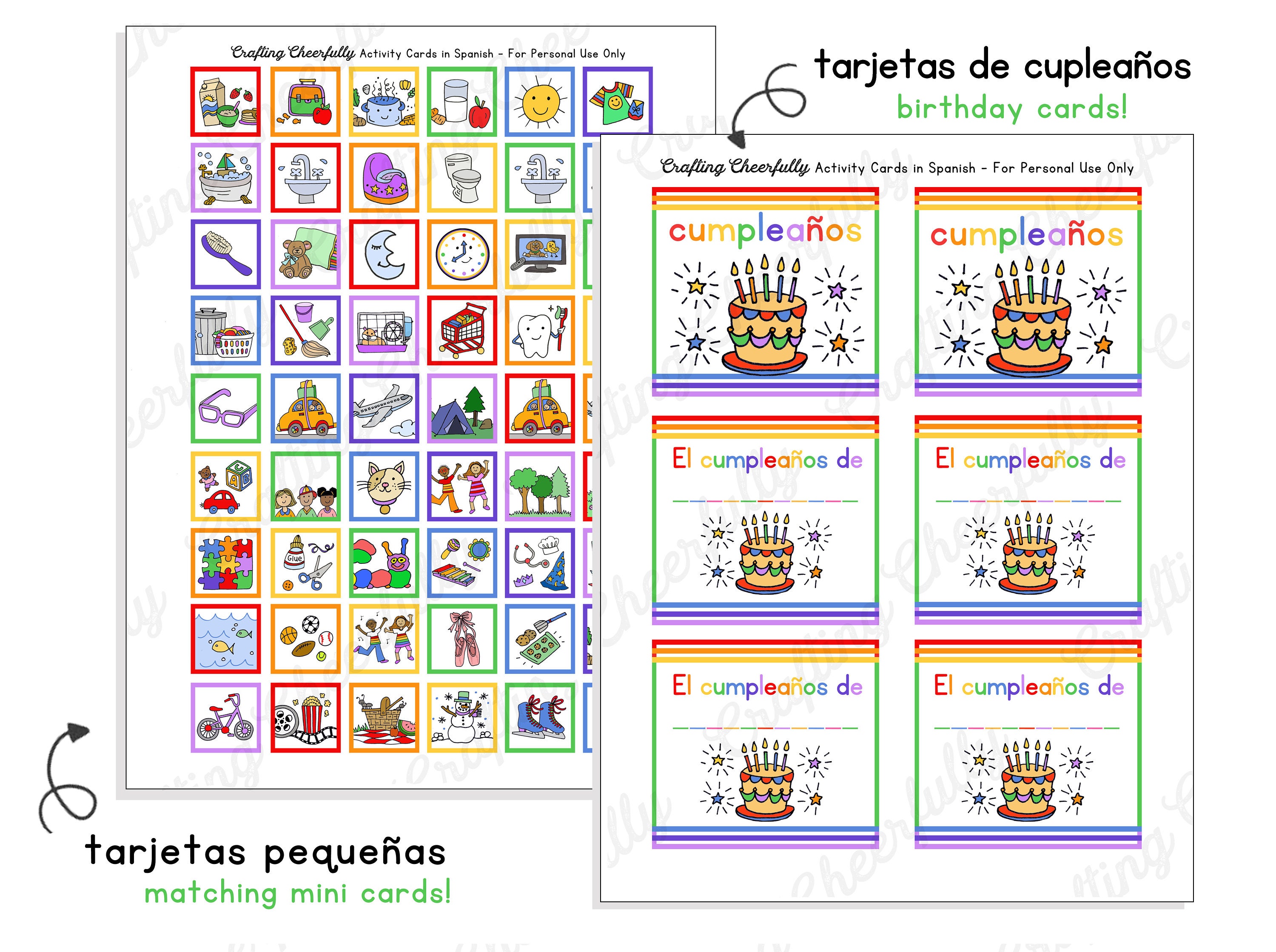Daily Routine Clipart Spanish