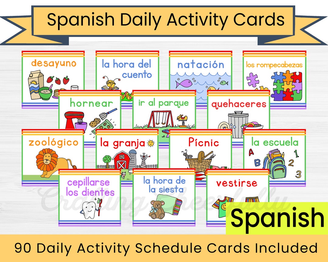 Spanish Daily Activity Routine Cards Spanish Visual Schedule Cards ...