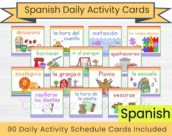 Bilingual Routine Visual Cards Spanish Routine Cards - Etsy