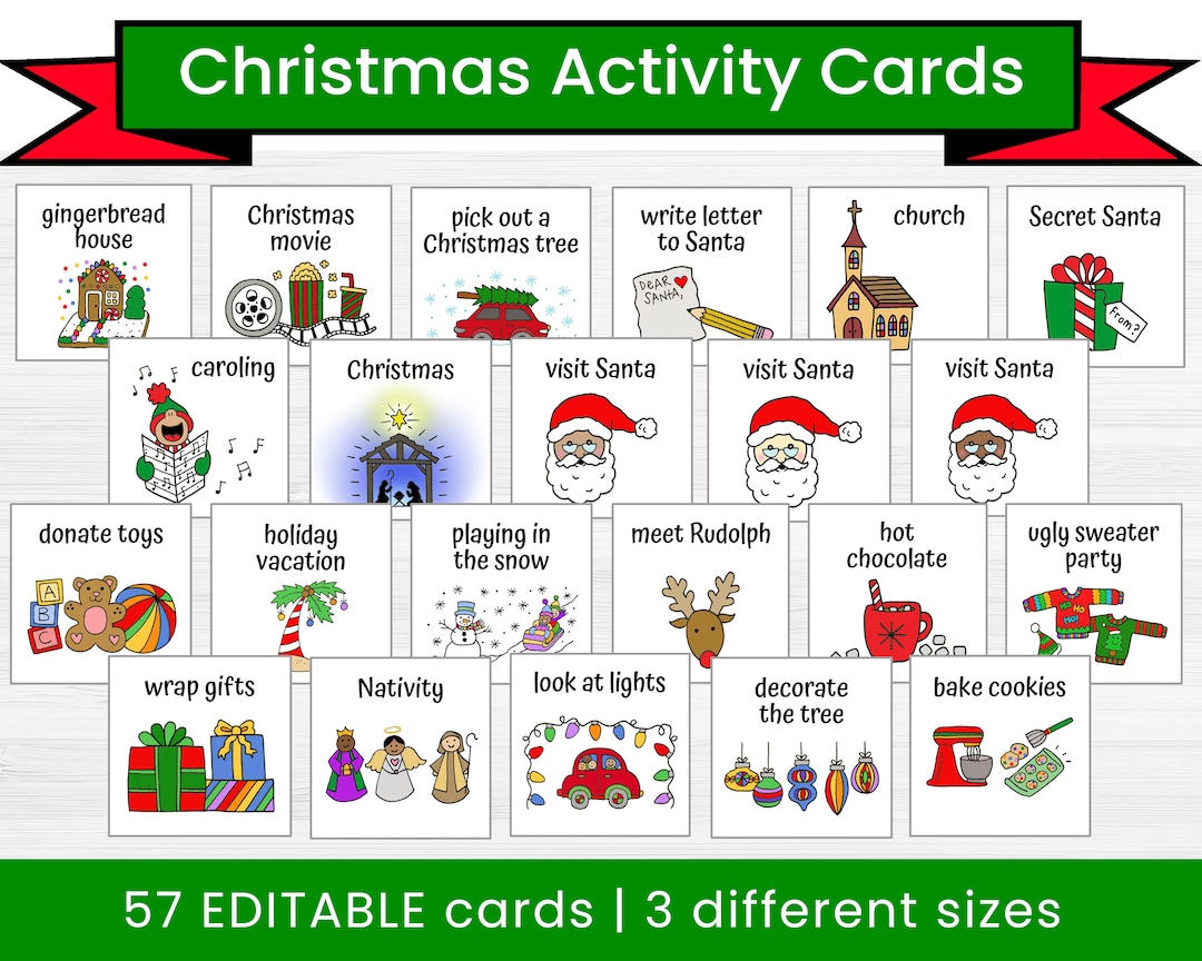 Christmas Activity Calendar Cards Christmas Visual Schedule Cards ...