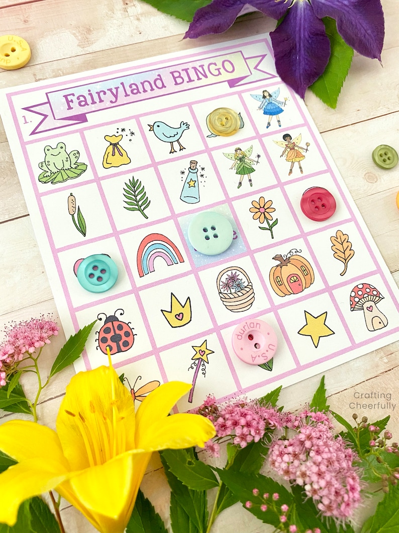 Fairyland BINGO - Fairy-themed Printable Bingo Game - Fairy Party Game ...