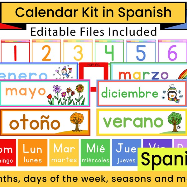 Magnetic Calendar Kids - Etsy