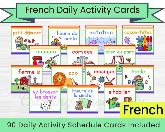 French Daily Activity Routine Cards French Visual Schedule | Etsy