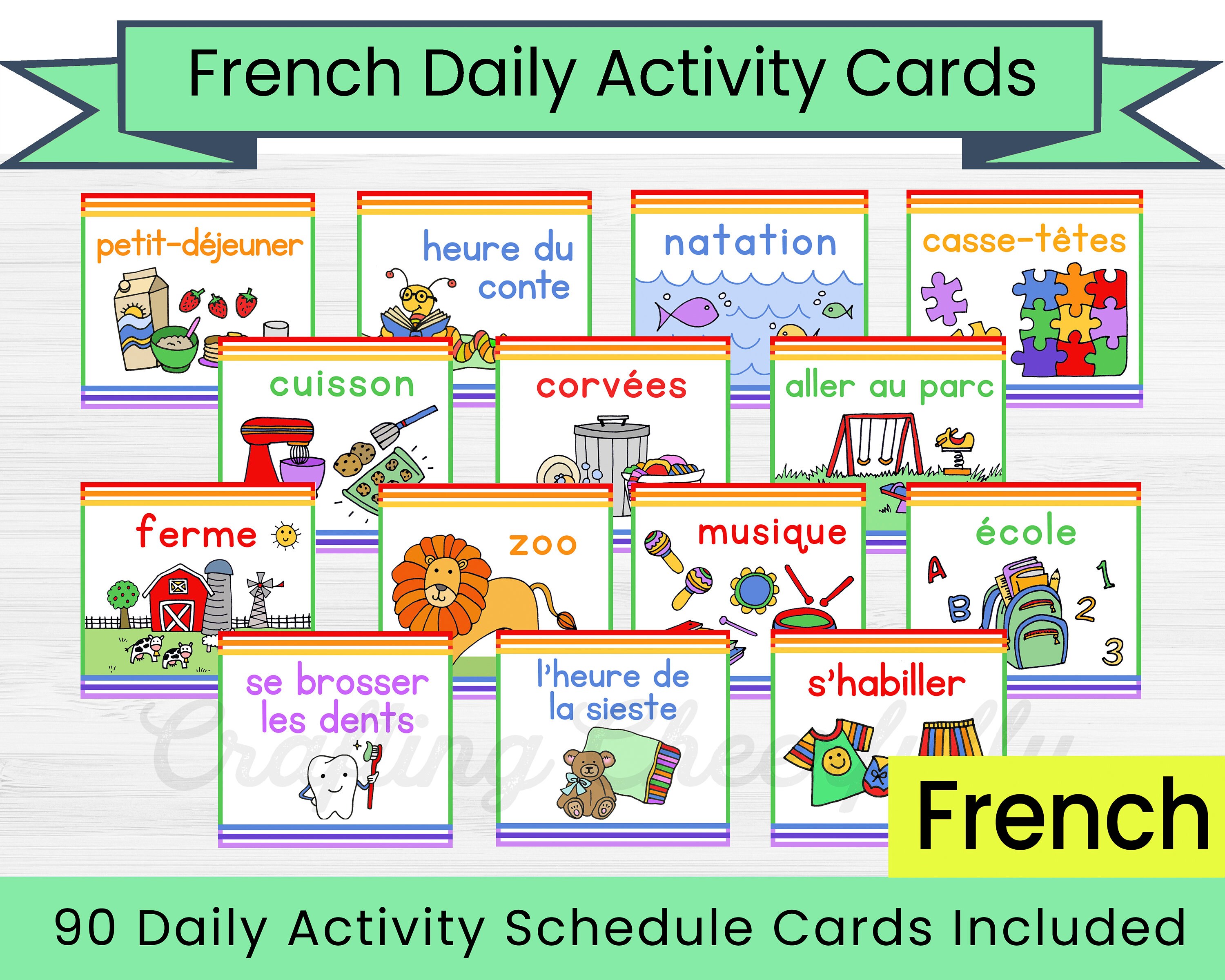 Daily Routine Clipart French