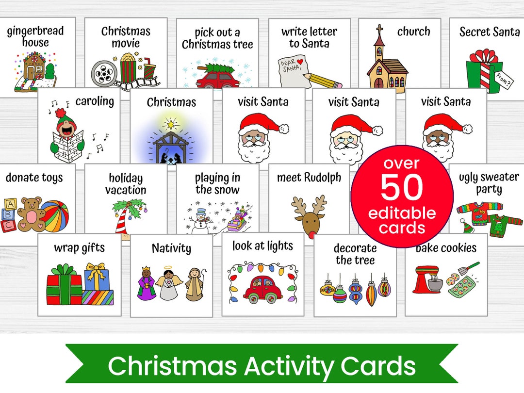 Christmas Activity Calendar Cards - Christmas Visual Schedule Cards ...