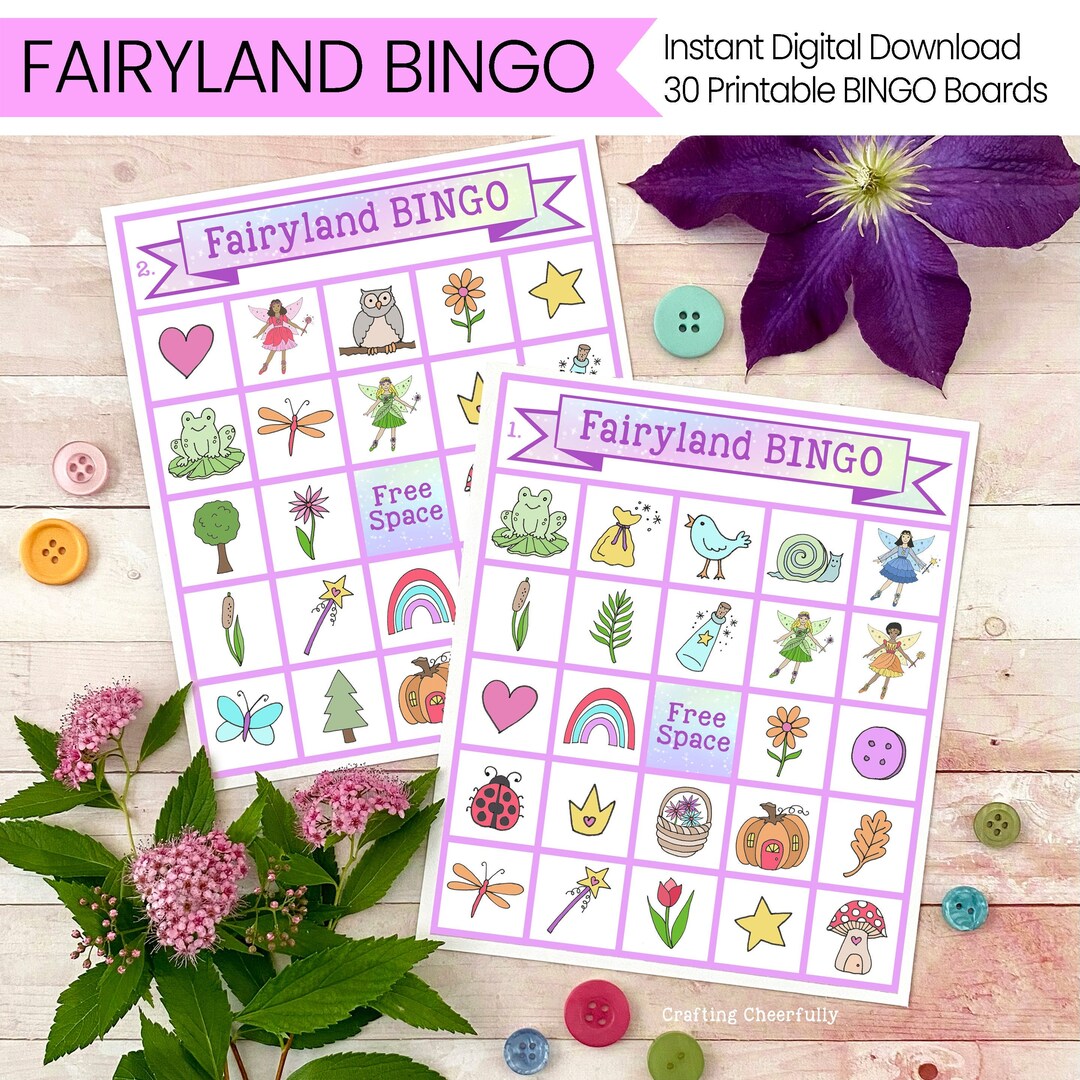 Fairyland BINGO Fairy-themed Printable Bingo Game Fairy Party Game - Etsy