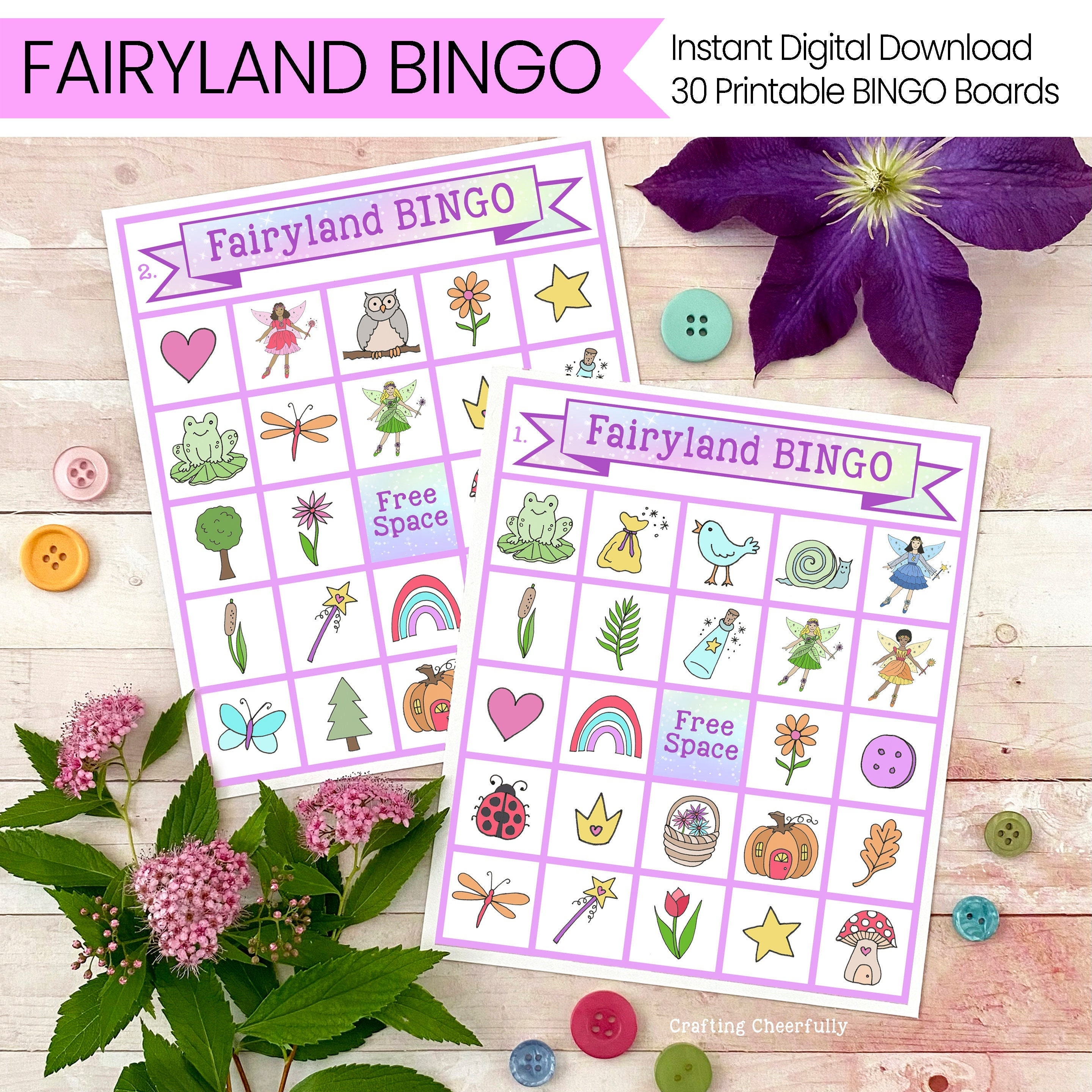 Fairyland BINGO Fairy-themed Printable Bingo Game Fairy - Etsy