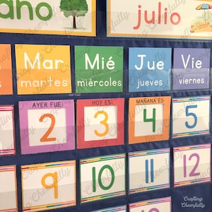 Spanish Calendar Kit for Kids, Editable, Pocket Chart Calendar ...