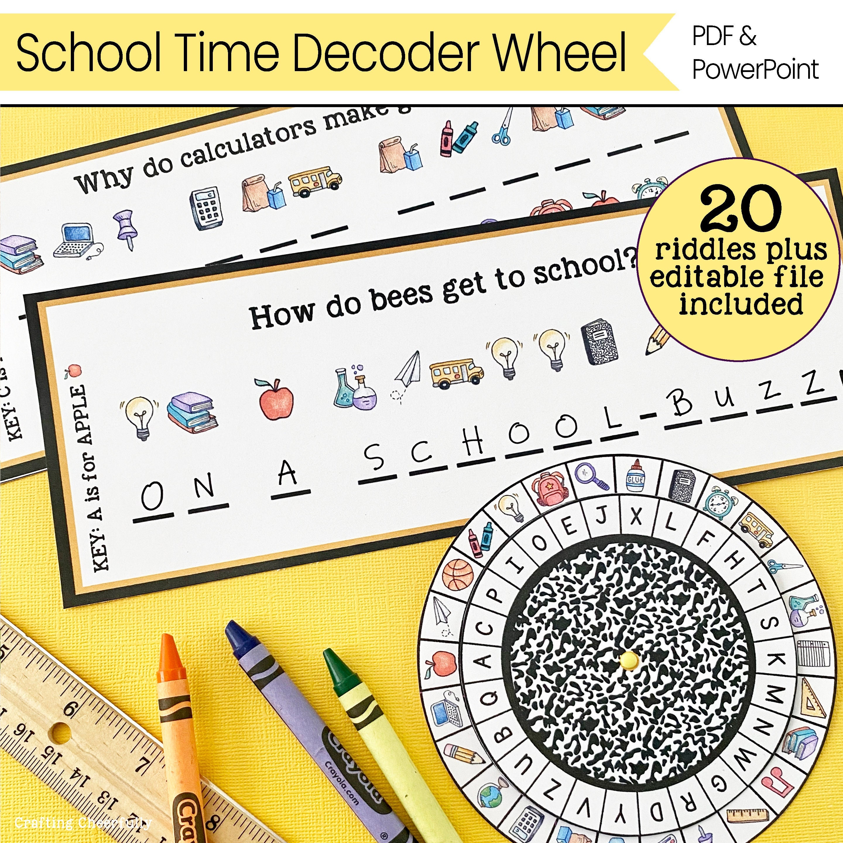 School Time Decoder Wheel Cipher Wheel Kid's - Etsy