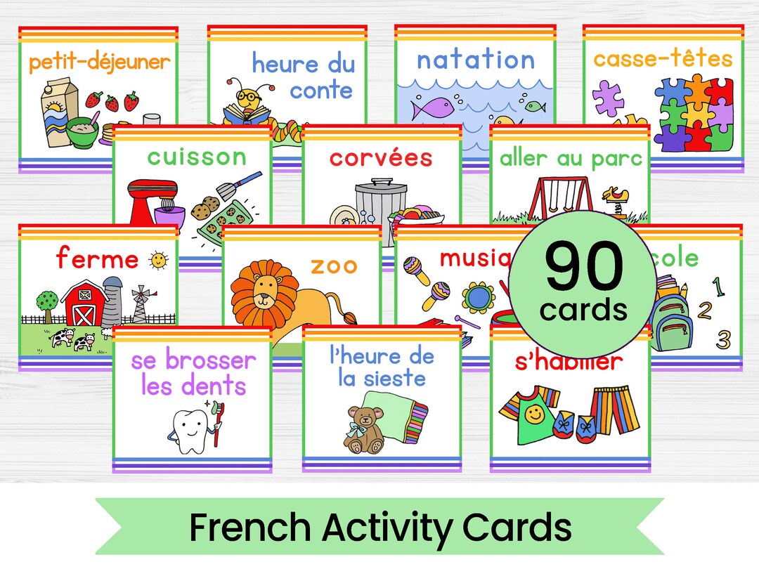 French Daily Activity Routine Cards - French Visual Schedule Cards ...