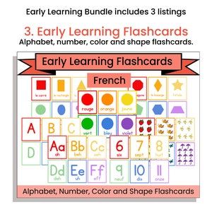 French Learning Bundle - Calendar Cards and Learning Flashcards ...