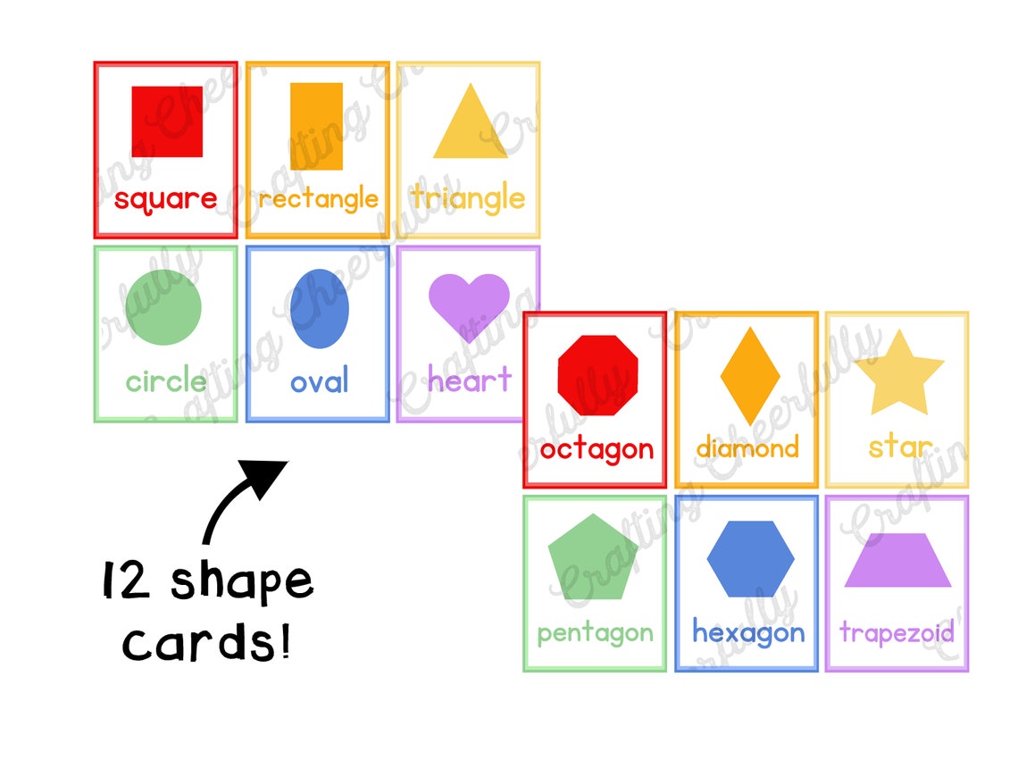 Early Learning Cards Flashcards Number Shape Color and - Etsy
