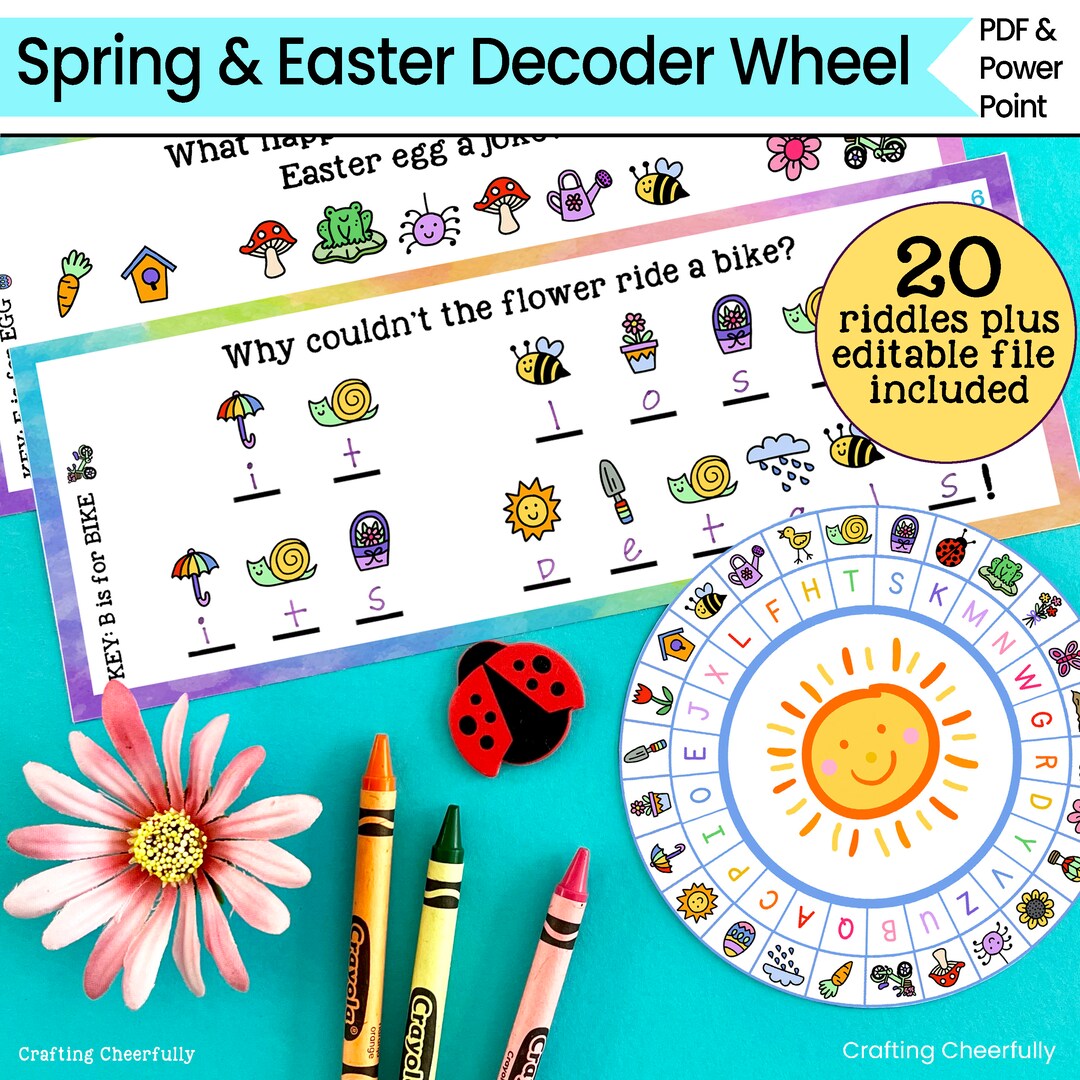 Spring and Easter Decoder Wheel Cipher Wheel Printable Easter Activity ...