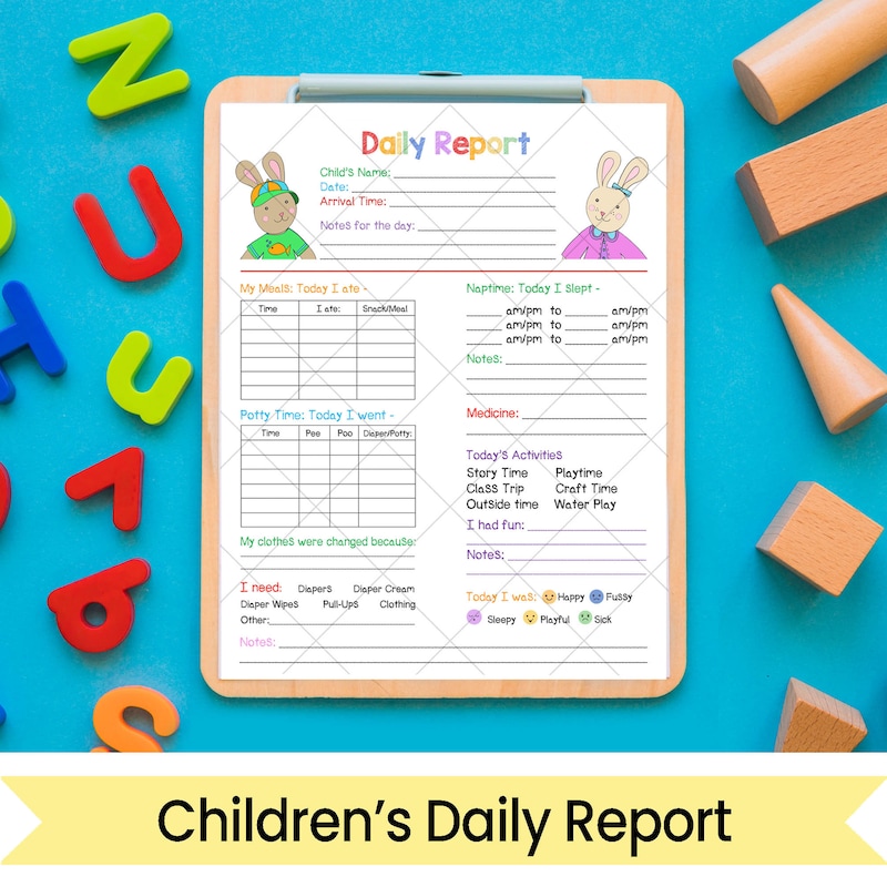 Toddler Daily Report - Etsy