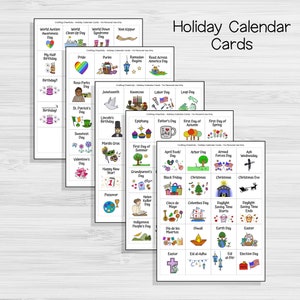 Holiday Calendar Cards | American Holidays and Observances | Editable ...