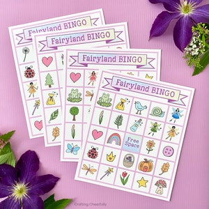 Fairyland BINGO - Fairy-themed Printable Bingo Game - Fairy Party Game ...
