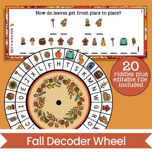 Fall Decoder Wheel - Cipher Wheel - Printable Activity - Etsy