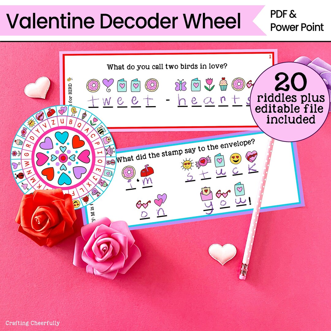 Valentine's Day Decoder Wheel Cipher Wheel Printable - Etsy