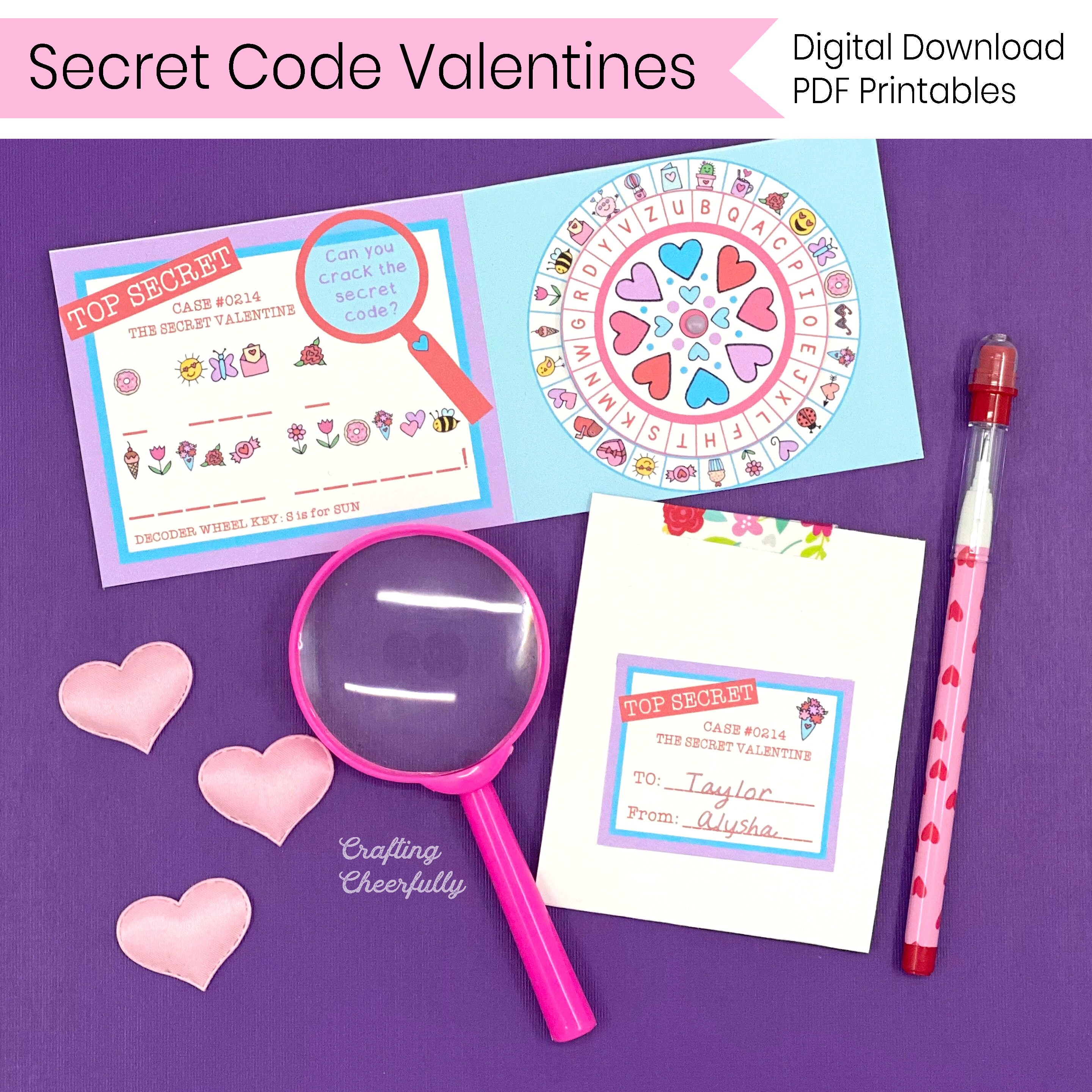 Secret Code Valentines Decoder Wheel Valentine Printable Valentines - Etsy