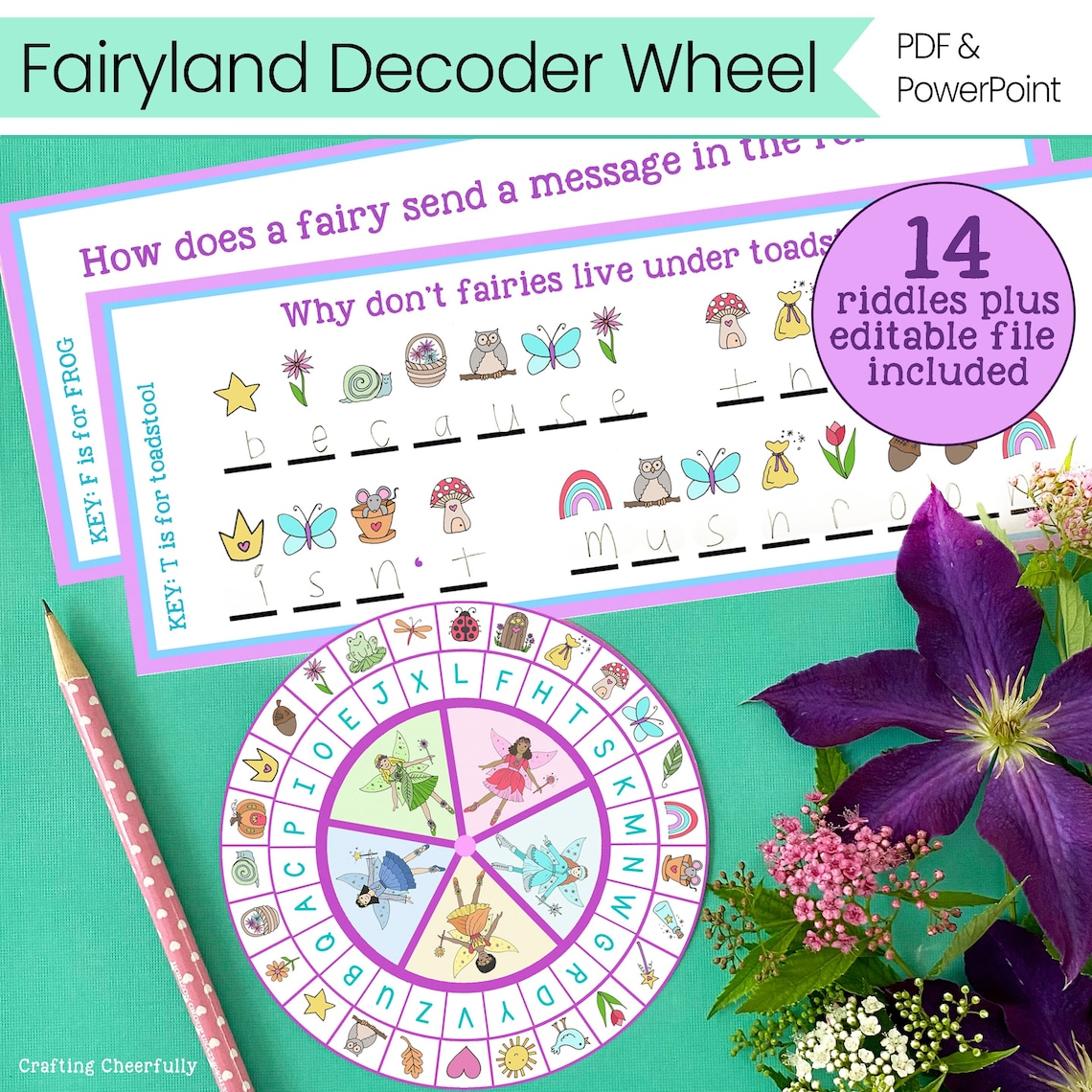 Fairy Decoder Wheel Cipher Wheel Kid's Fairy Activity - Etsy