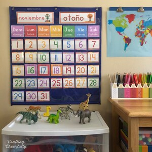 Spanish Calendar Kit for Kids, Editable, Pocket Chart Calendar ...