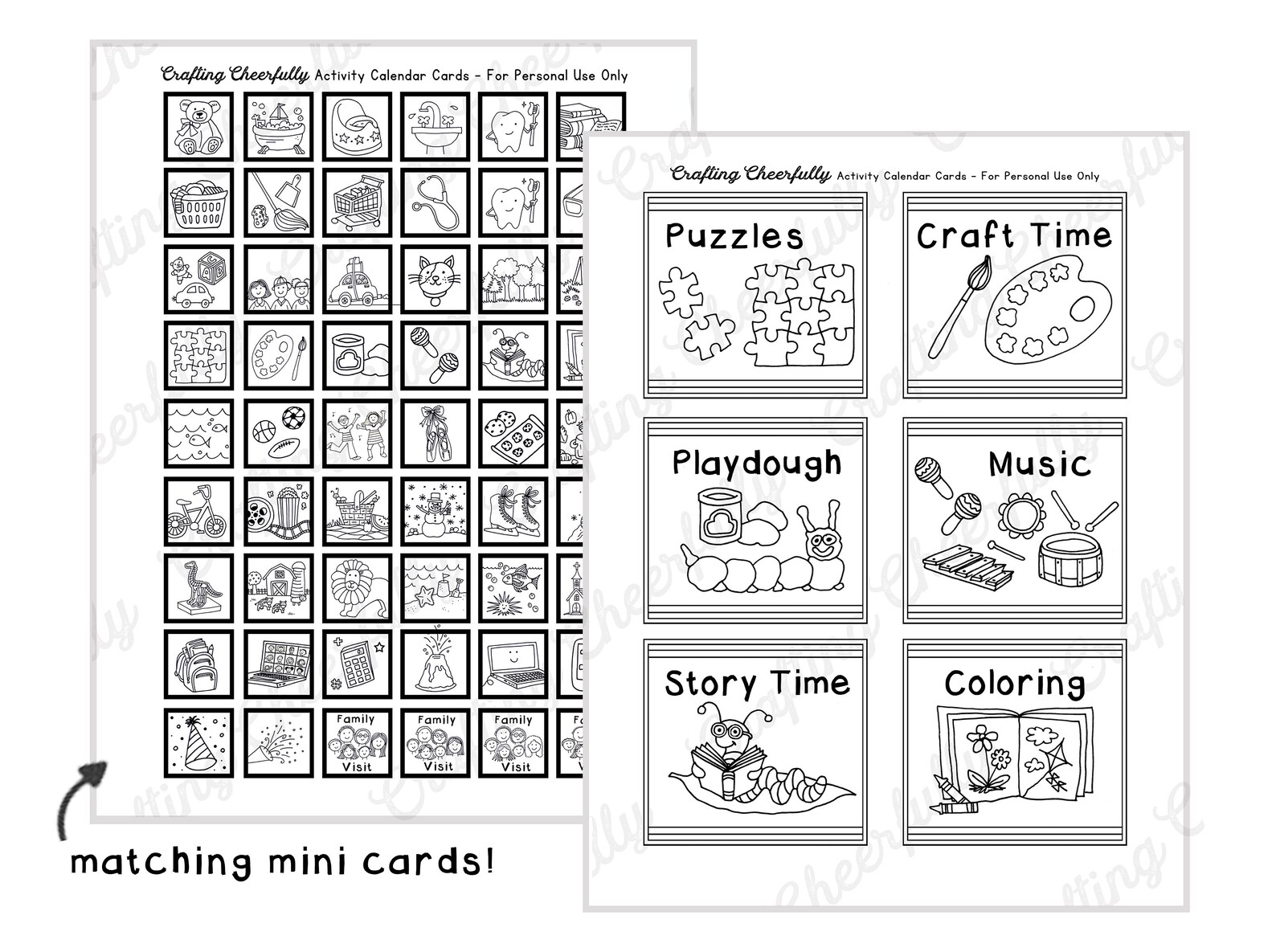 Daily Activity Schedule Cards Coloring Pages Calendar - Etsy Ireland