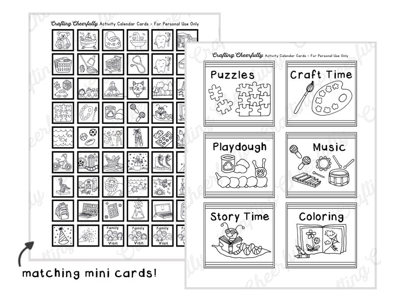Daily Activity Schedule Cards - Coloring Pages - Calendar Cards ...