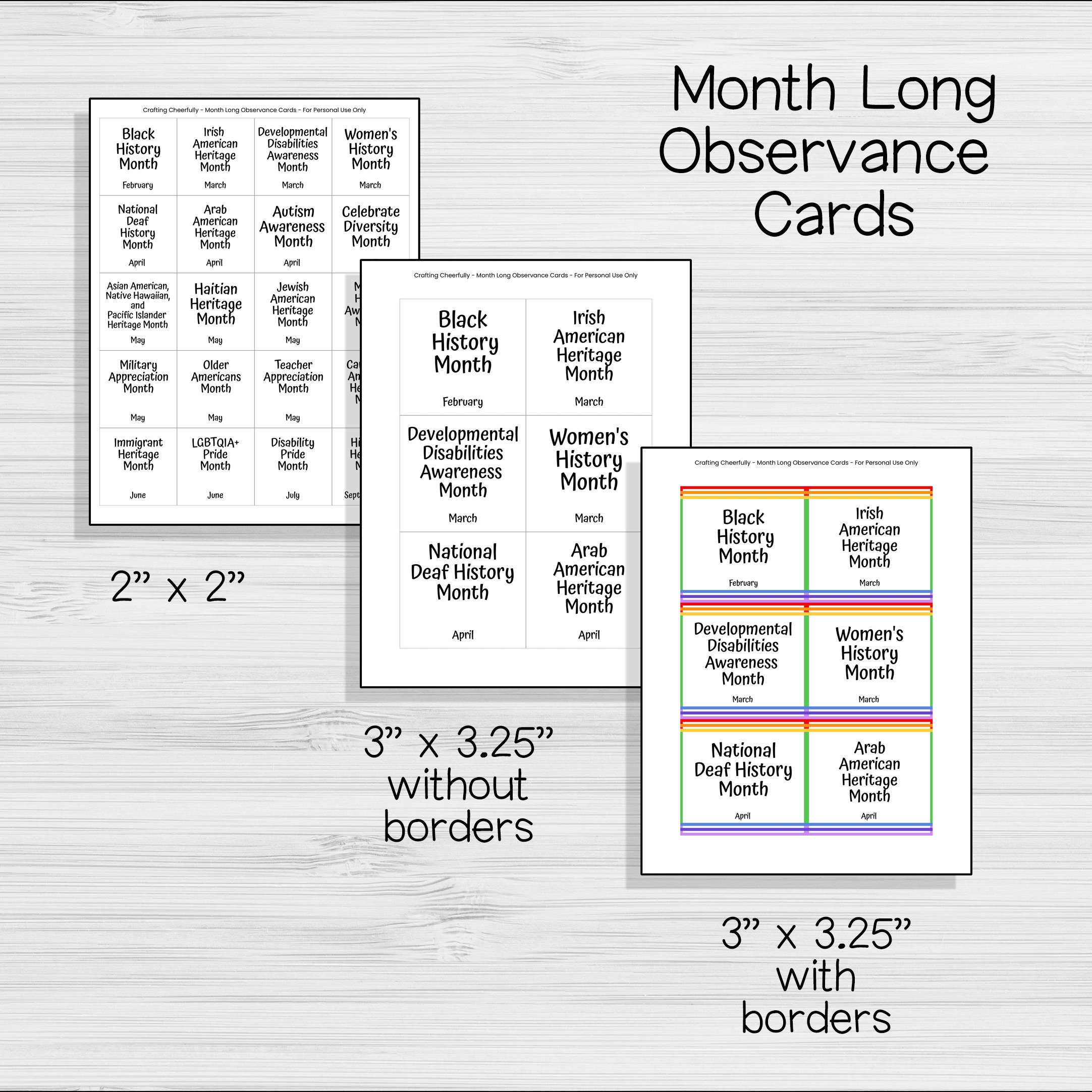 Holiday Calendar Cards | American Holidays and Observances | Editable ...