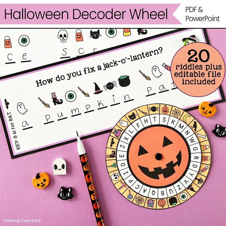 Halloween Decoder Wheel Cipher Wheel Halloween Activity - Etsy