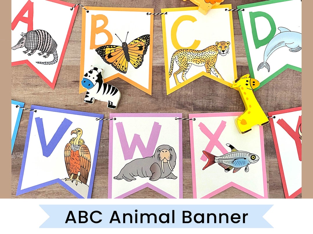 ABC Animal Banner Printable Alphabet Banner Instant Digital Download - Etsy