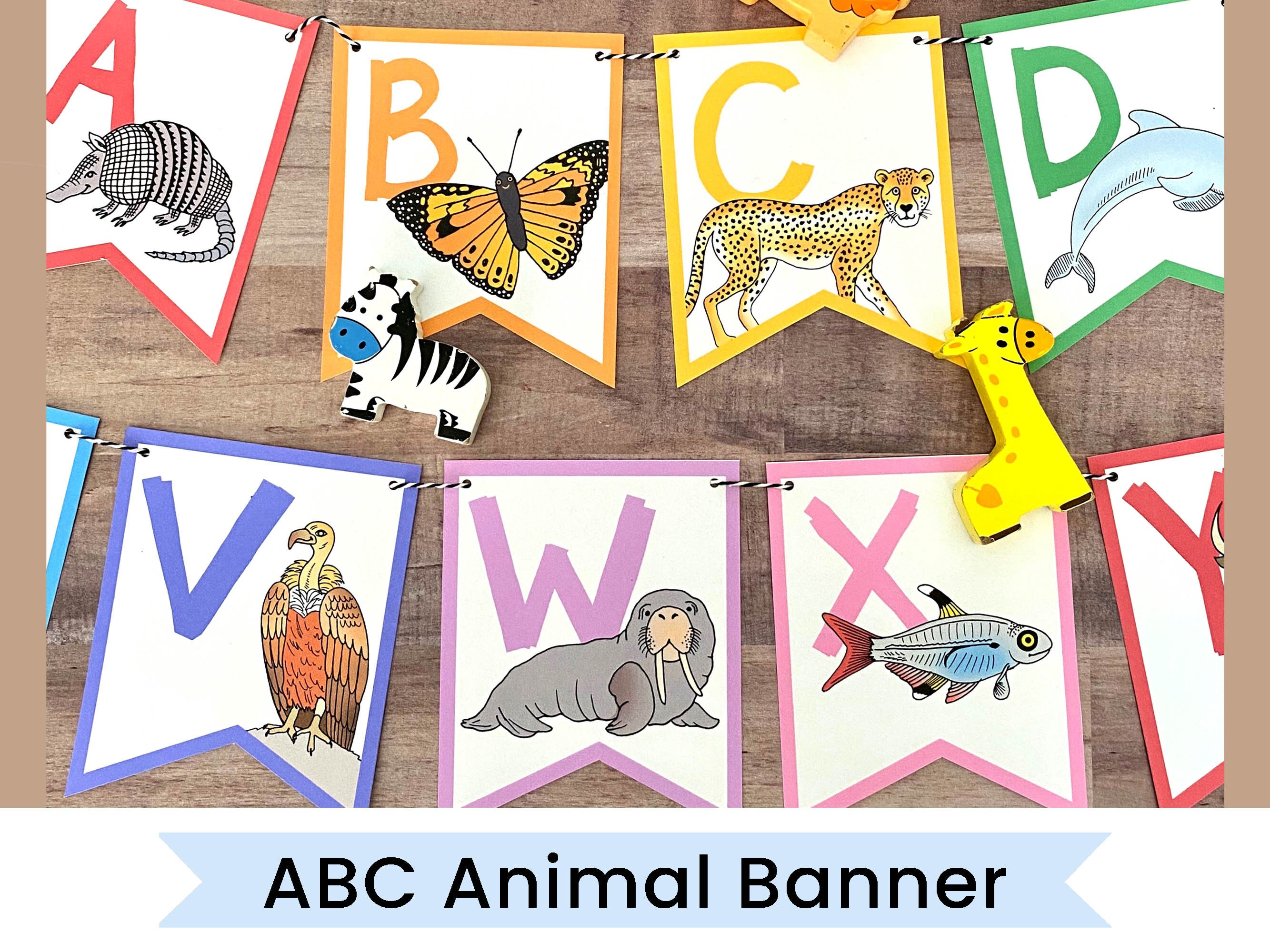 ABC Animal Banner - Printable Alphabet Banner - Instant Digital ...