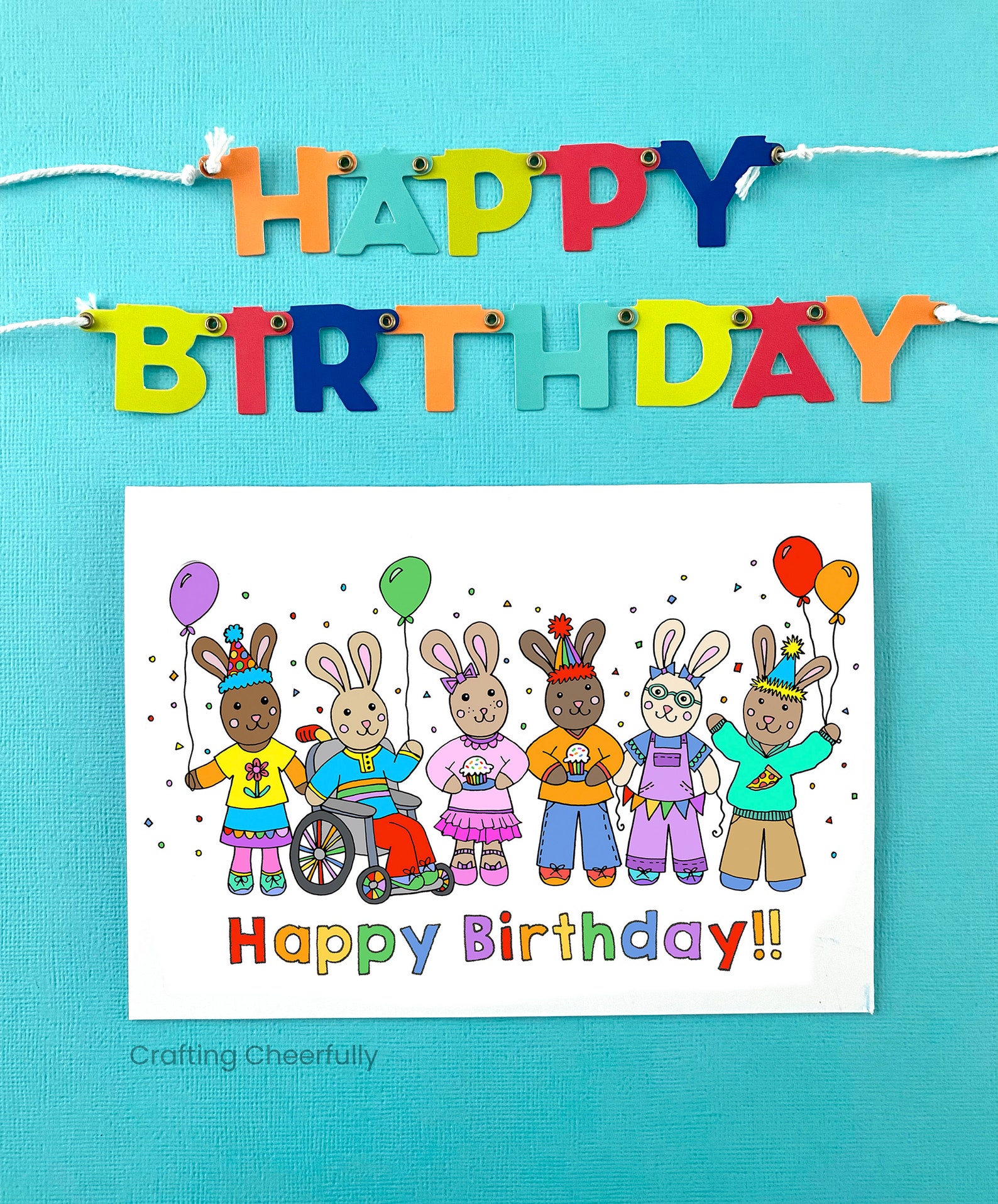 Printable Kid's Birthday Card | Colorful Children's Birthday Card ...